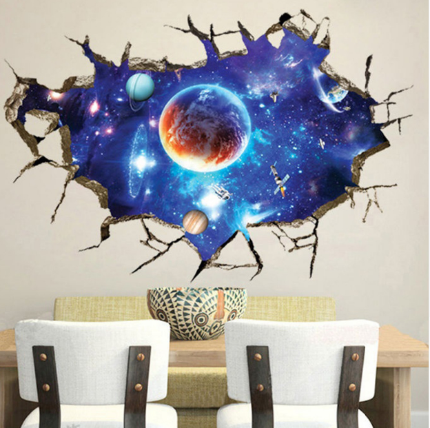 3D Galaxy Planet Wall Sticker – Go Bazaaro